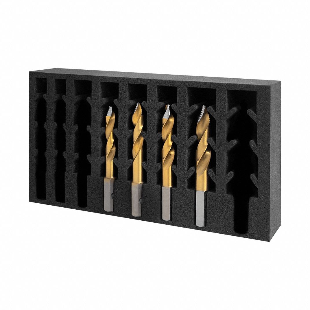 HOLEMAKER TECHNOLOGY, 4 Pc, 3/16" to 7/16", Drill Bit Set - 893GG6 ...