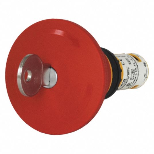 EATON, 22 mm Size, Maintained Push / Key Release, Emergency Stop Push ...