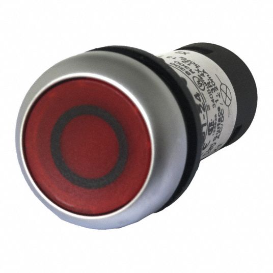 EATON, Flush Profile, Non-Metallic, Illuminated Push Button - 20AX77|C22-DL-R-X0-K01-24 - Grainger