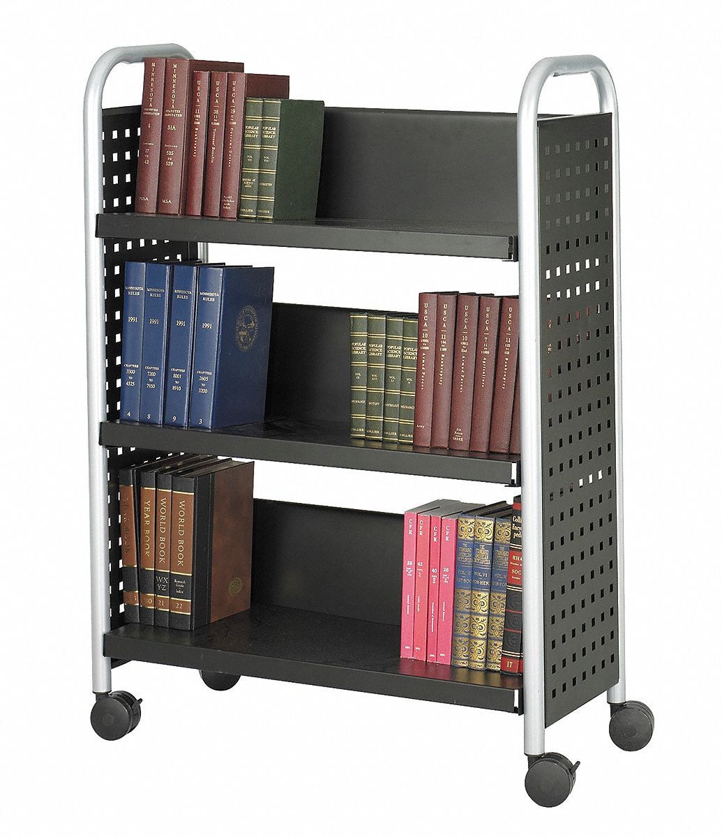 SAFCO, 44 1/4 in Overall Ht, 33 in Overall Wd, Book Cart - 619U18 ...