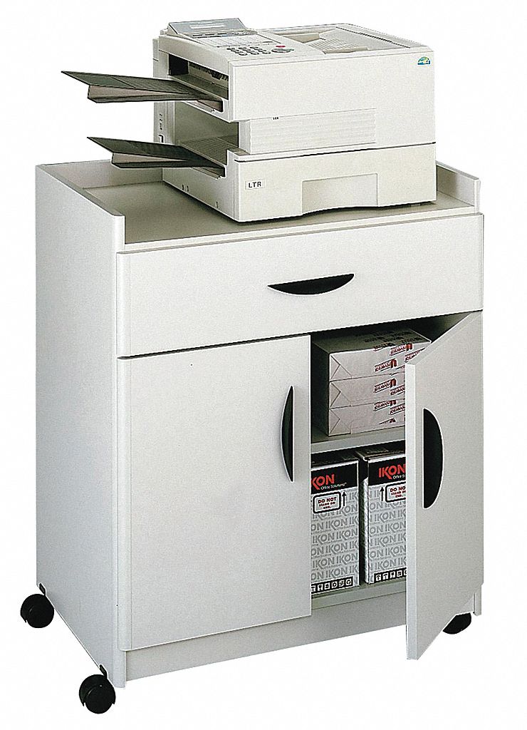 SAFCO Deluxe Mobile Machine Stand, Gray - 619R06|1852GR - Grainger