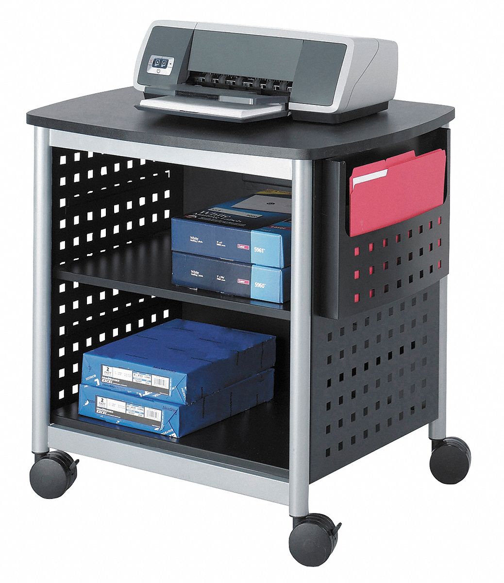 SAFCO, Black, 26 1/2 in Overall Ht, Printer Stand - 619V98|1856BL ...