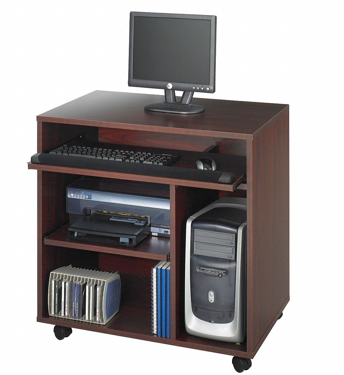 Computer Workstation,Mahogany - Grainger