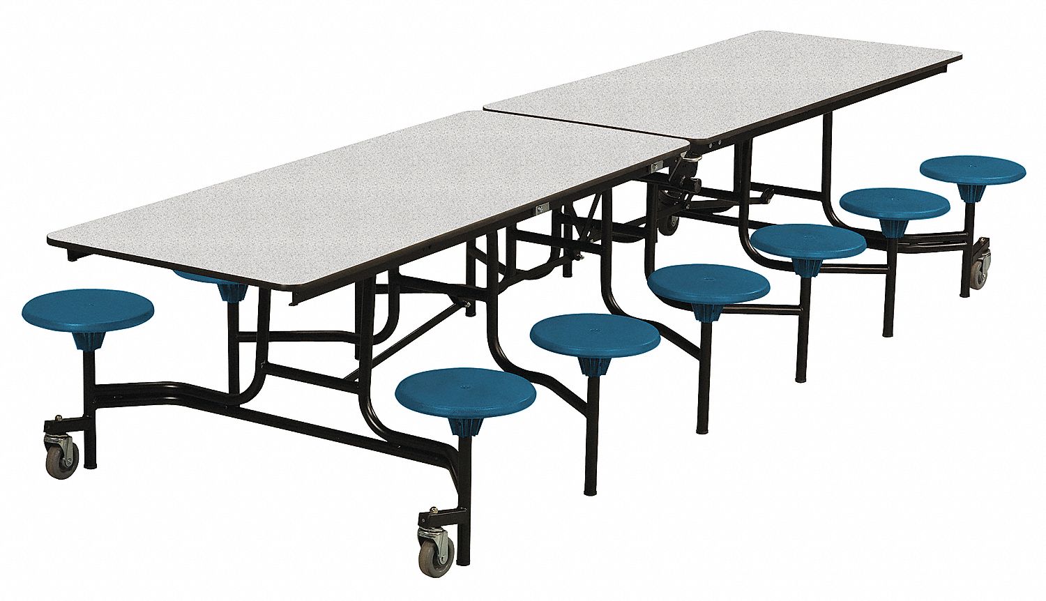 Mobile Stool Table, 12 Seats, Rectangle, 144 in Width, 30 in Depth ...