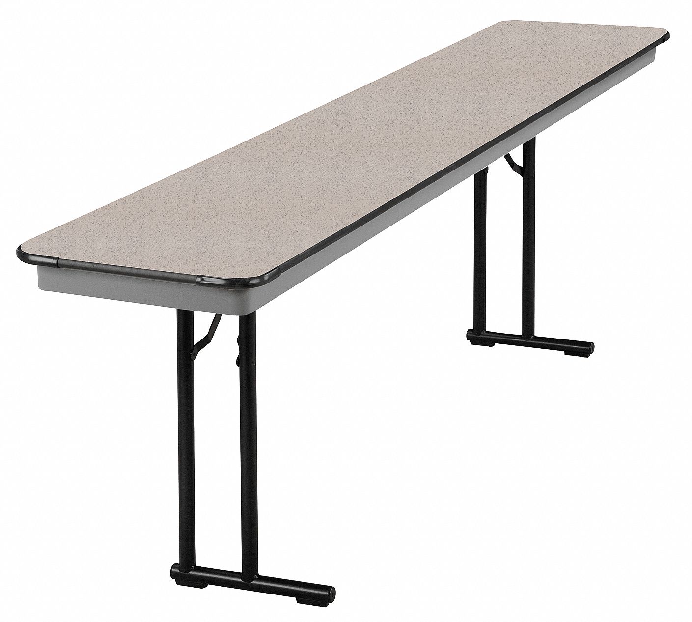 Rectangular Seminar Table, Gray Granite, 96 inW x 18 in Depth - Grainger