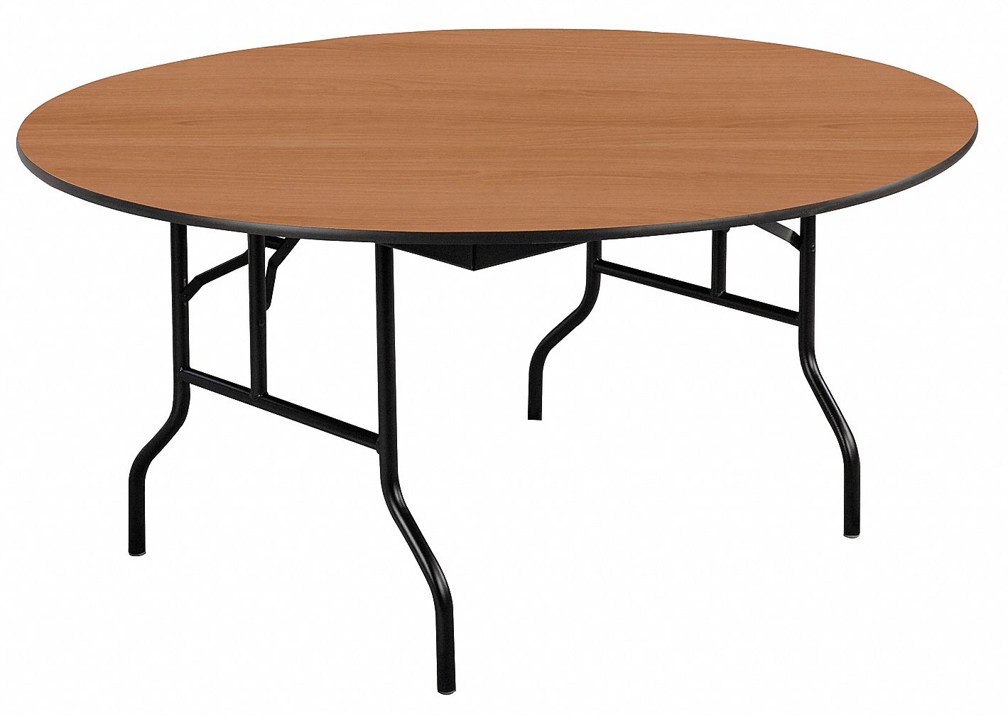 Round Folding Banquet Table, 30 in Height, 60 in Diameter, Walnut ...