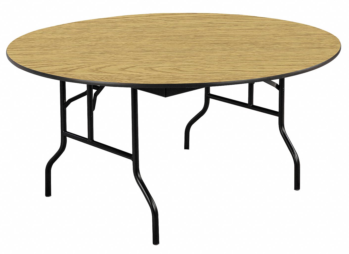 Round Folding Banquet Table, 30 in Height, 60 in Diameter, Oak - Grainger