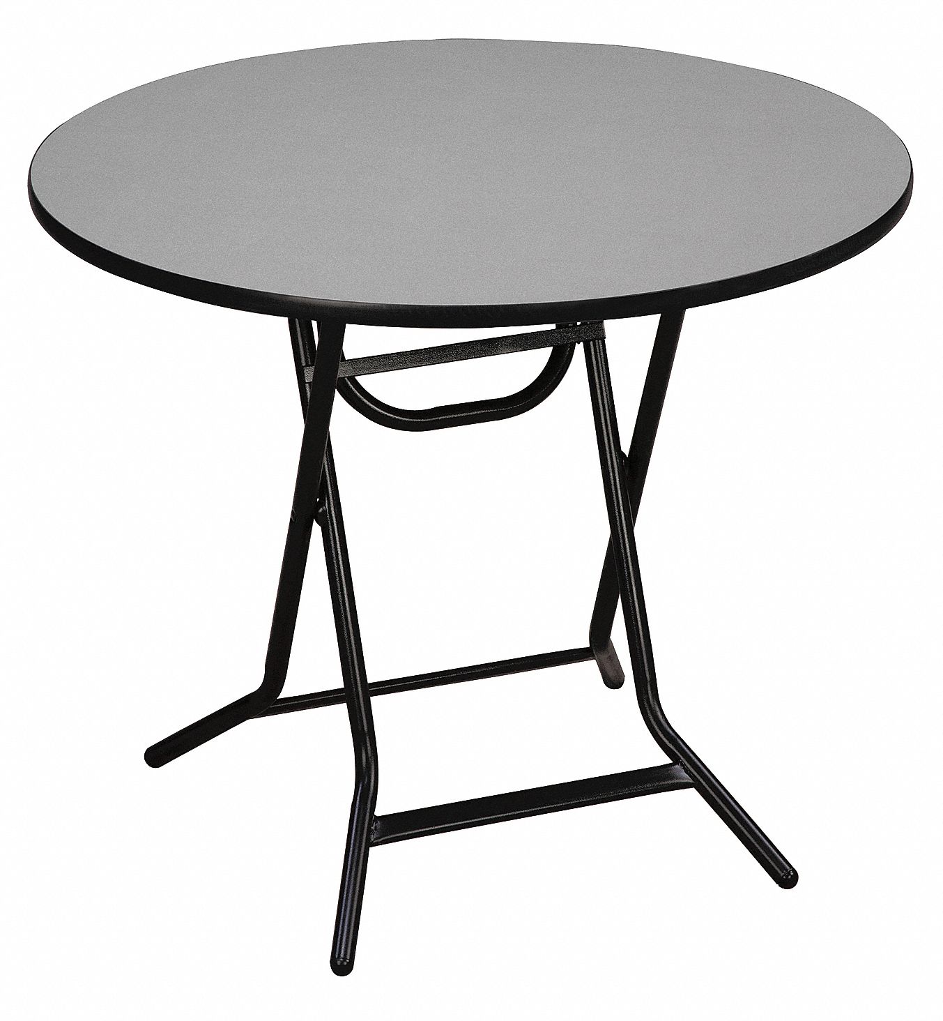 Round Folding Table, 30 in Height, 30 in Diameter, Gray - Grainger