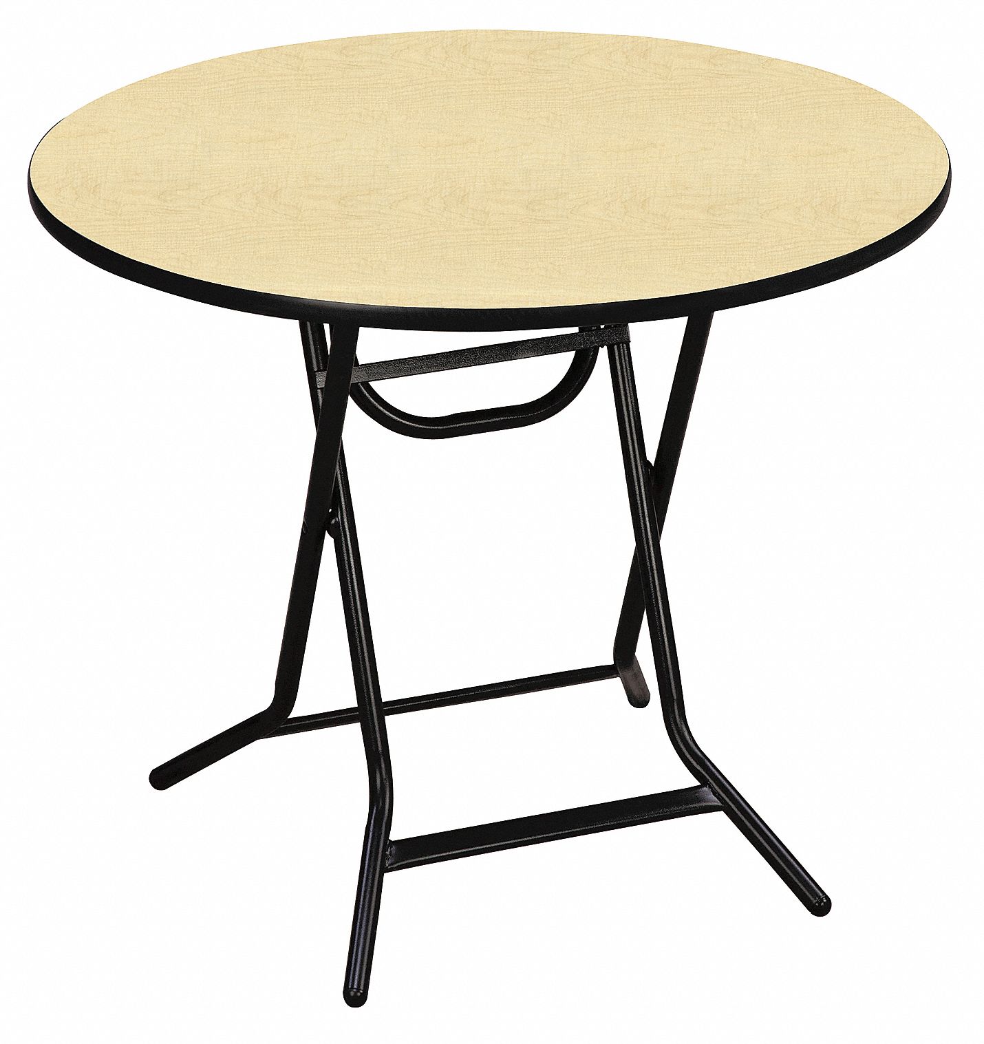 Round Folding Table, 30 in Height, 30 in Diameter, Maple - Grainger