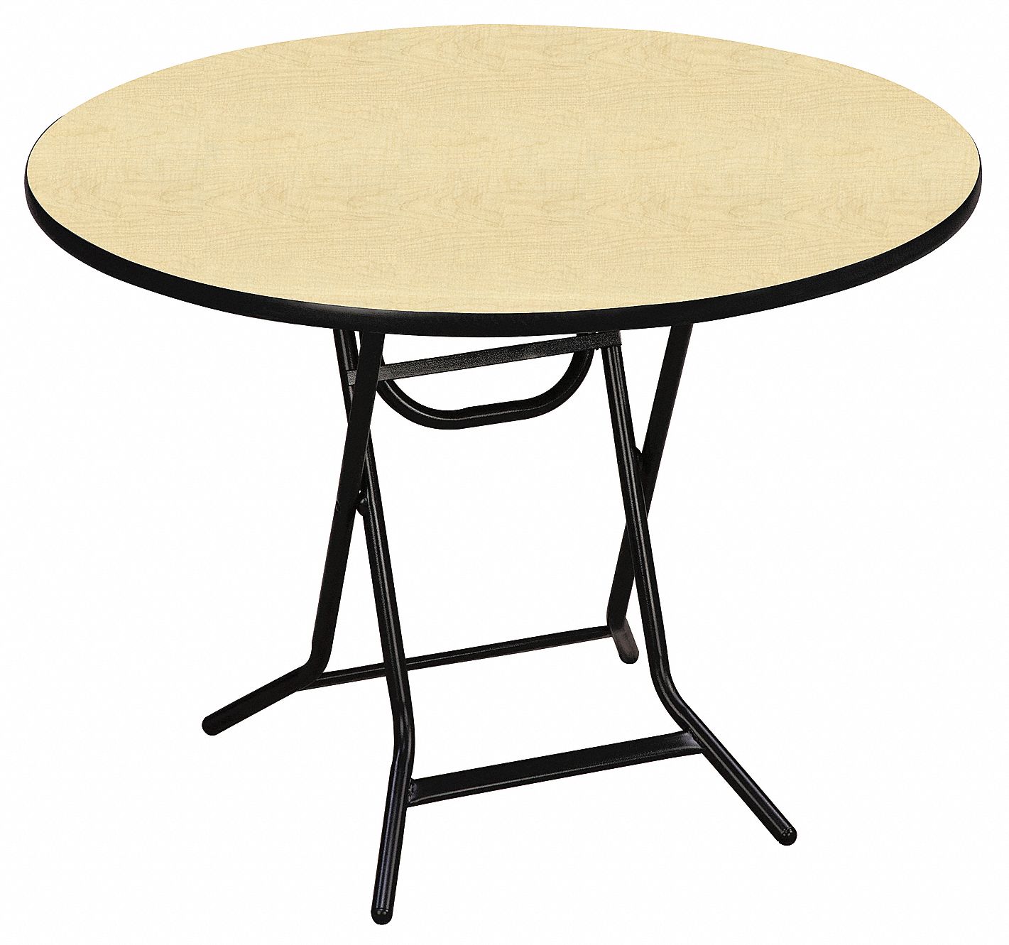 Round Folding Table, 30 in Height, 36 in Diameter, Maple - Grainger