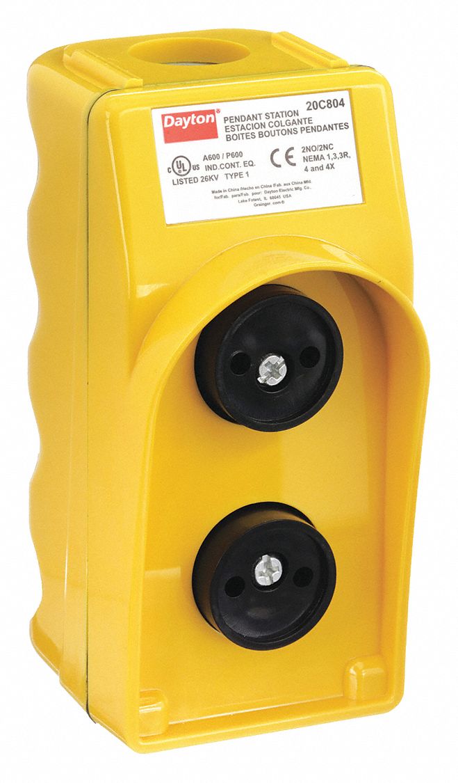 DAYTON, (2) Push Buttons, 2NO/2NC, Pendant Control Station - 20C804|20C804 - Grainger