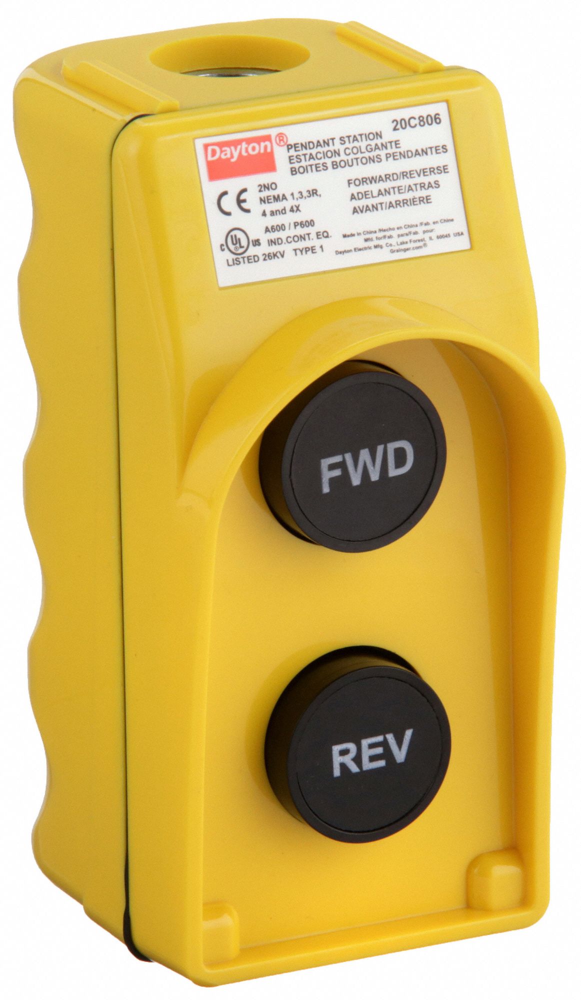 DAYTON, (2) Push Buttons, 2NO, Pendant Control Station - 20C806|20C806 ...