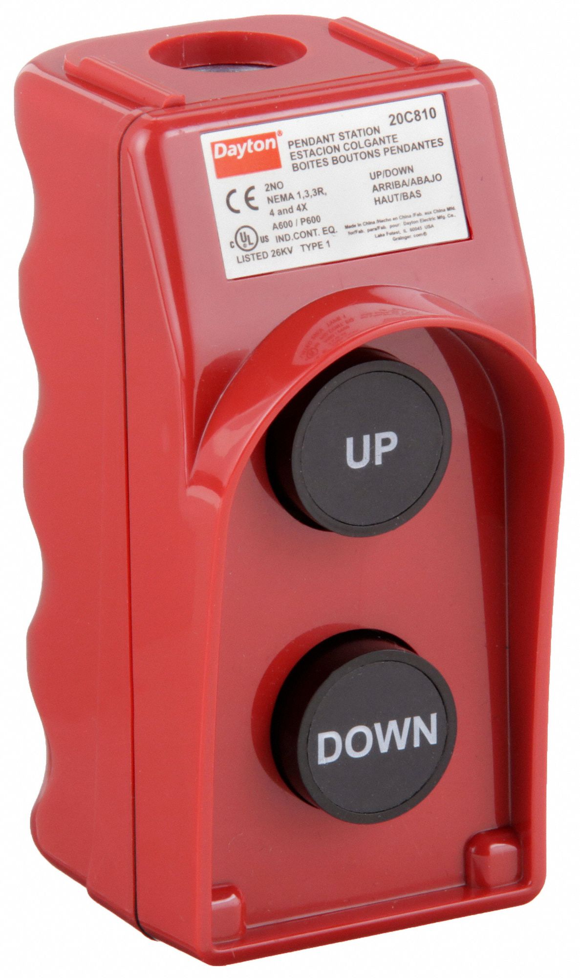 DAYTON, (2) Push Buttons, 2NO, Pendant Control Station - 20C810|20C810 - Grainger