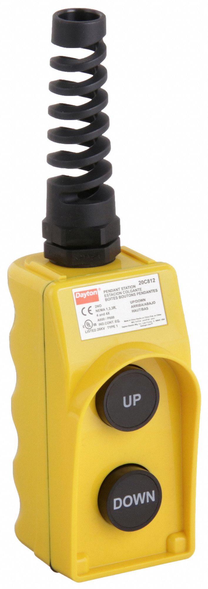DAYTON, (2) Push Buttons, 2NO, Pendant Control Station - 20C812|20C812 - Grainger