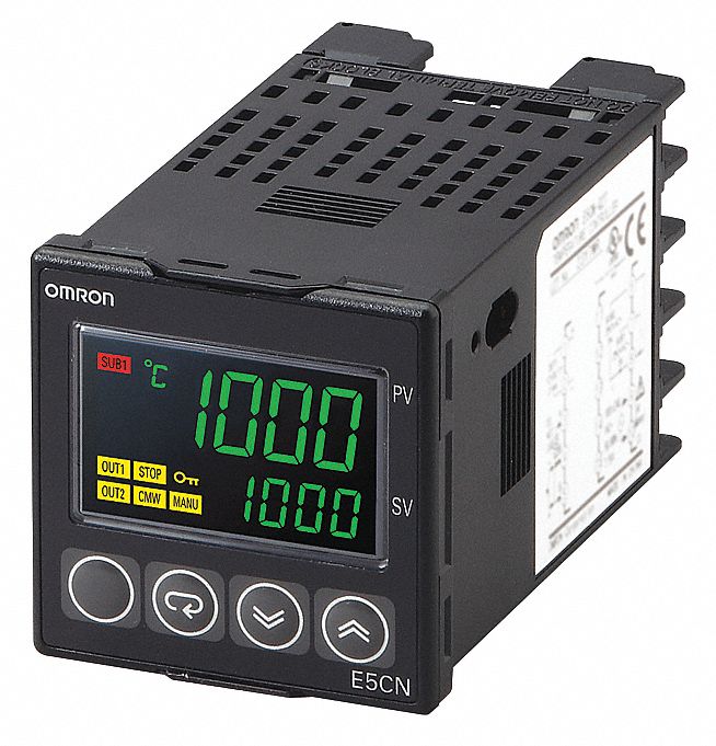 Temperature Controller, Digital, Thermocouple/RTD/Analog, 1/16 DIN Size ...