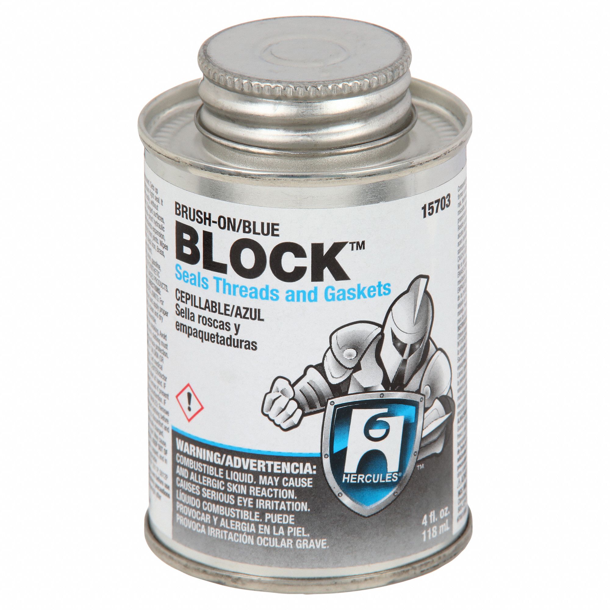 HERCULES, Brush-On Blue Block, 4 fl oz, Pipe Thread Sealant - 20CM13 ...