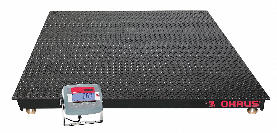 OHAUS Platform Floor Scale: 5,000 lb Wt Capacity, 48 in Weighing ...