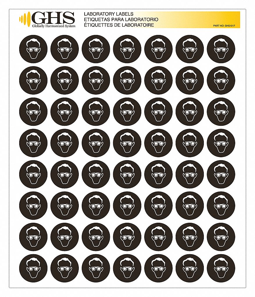GHS SAFETY SAFETY GLASSES (1IN) 1,120/PAD - GHS Labels - ICMGHS1217 ...