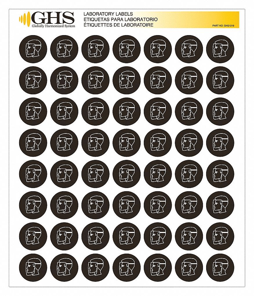 GHS SAFETY FACE SHIELD (1IN) 1,120/PAD - GHS Labels - ICMGHS1219 ...