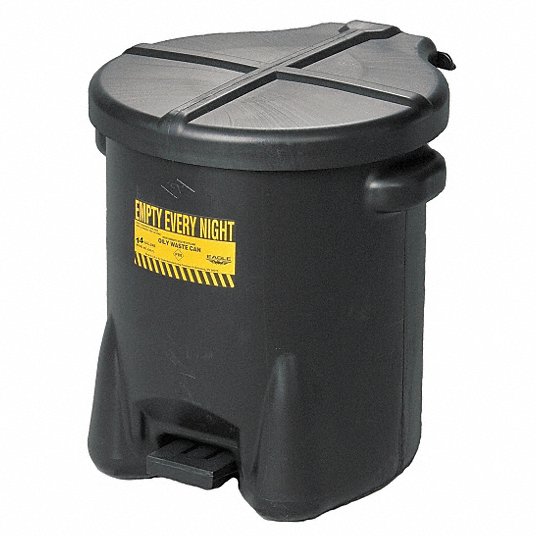 EAGLE, 14 gal Capacity, Black, Oily Waste Can - 20GY42|937FLBLK - Grainger EAGLE, 14 gal Capacity, Black, Oily Waste Can - 20GY42|937FLBLK - Grainger