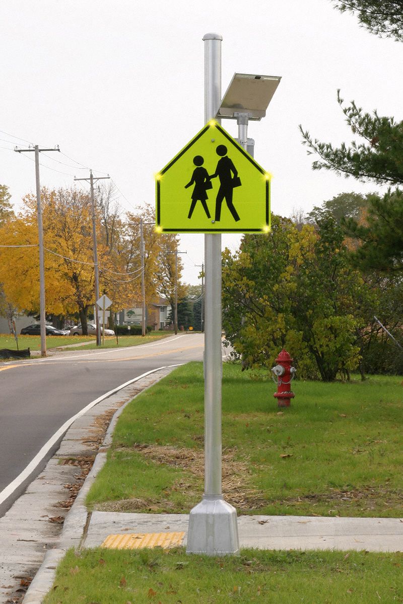 TAPCO LED School Zone Sign: 30 in x 30 in Nominal Sign Size, Aluminum ...