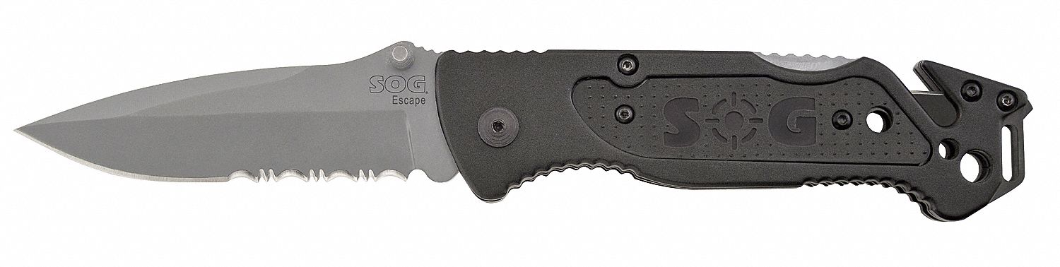SOG, 3 1/2 in Blade Lg, 4 3/4 in Closed Lg, Folding Rescue Knife ...