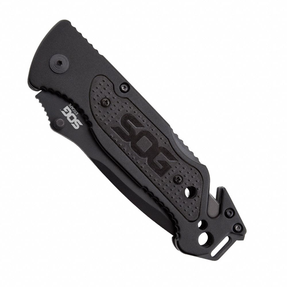 SOG Folding Rescue Knife: 3 1/2 in Blade Lg, 4 3/4 in Closed Lg, 8 1/4 ...