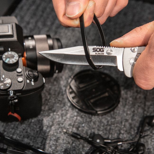 SOG Folding Knife: 3 1/4 in Blade Lg, 4 1/4 in Closed Lg, 7 1/2 in ...