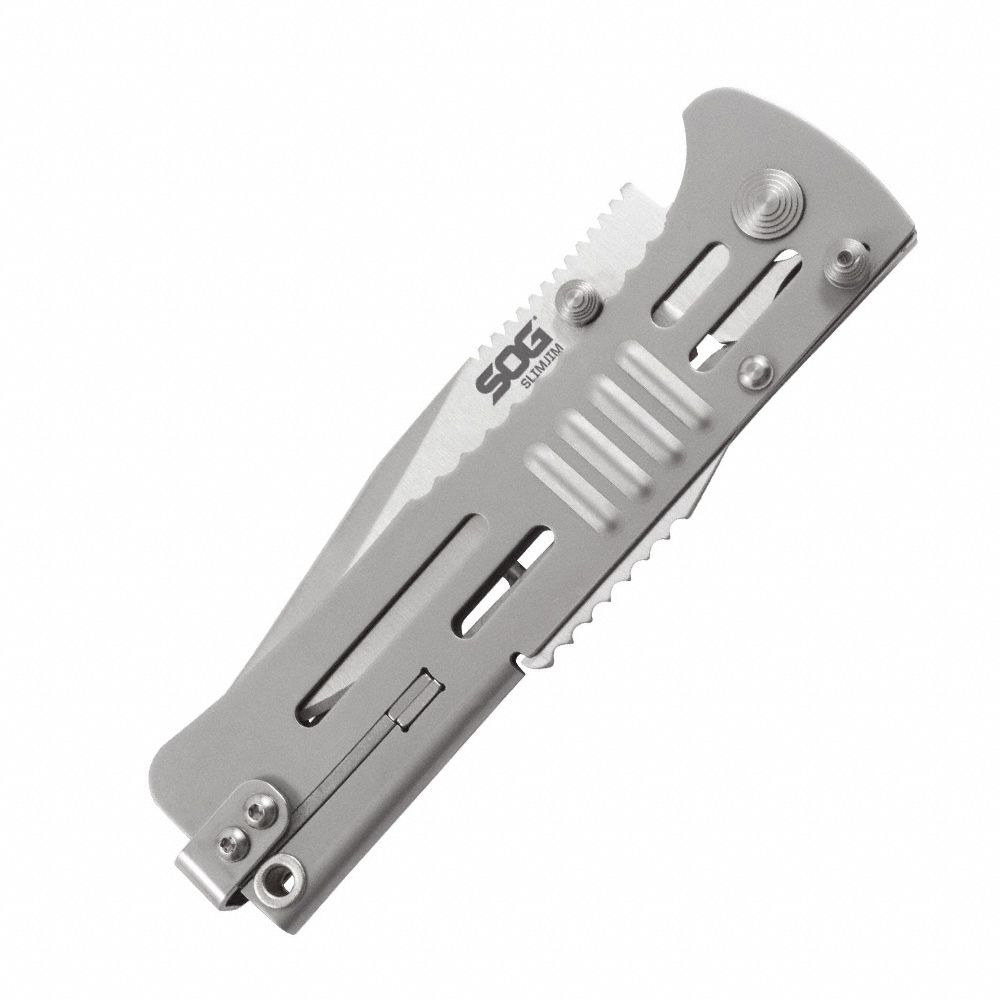 SOG Folding Knife: 3 1/4 in Blade Lg, 4 1/4 in Closed Lg, 7 1/2 in ...