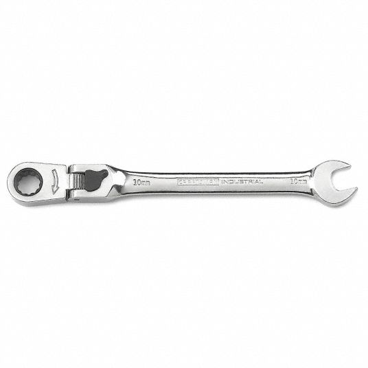 Ratcheting Combination Wrench, Alloy Steel, Full Polish, 6 1/2 in ...