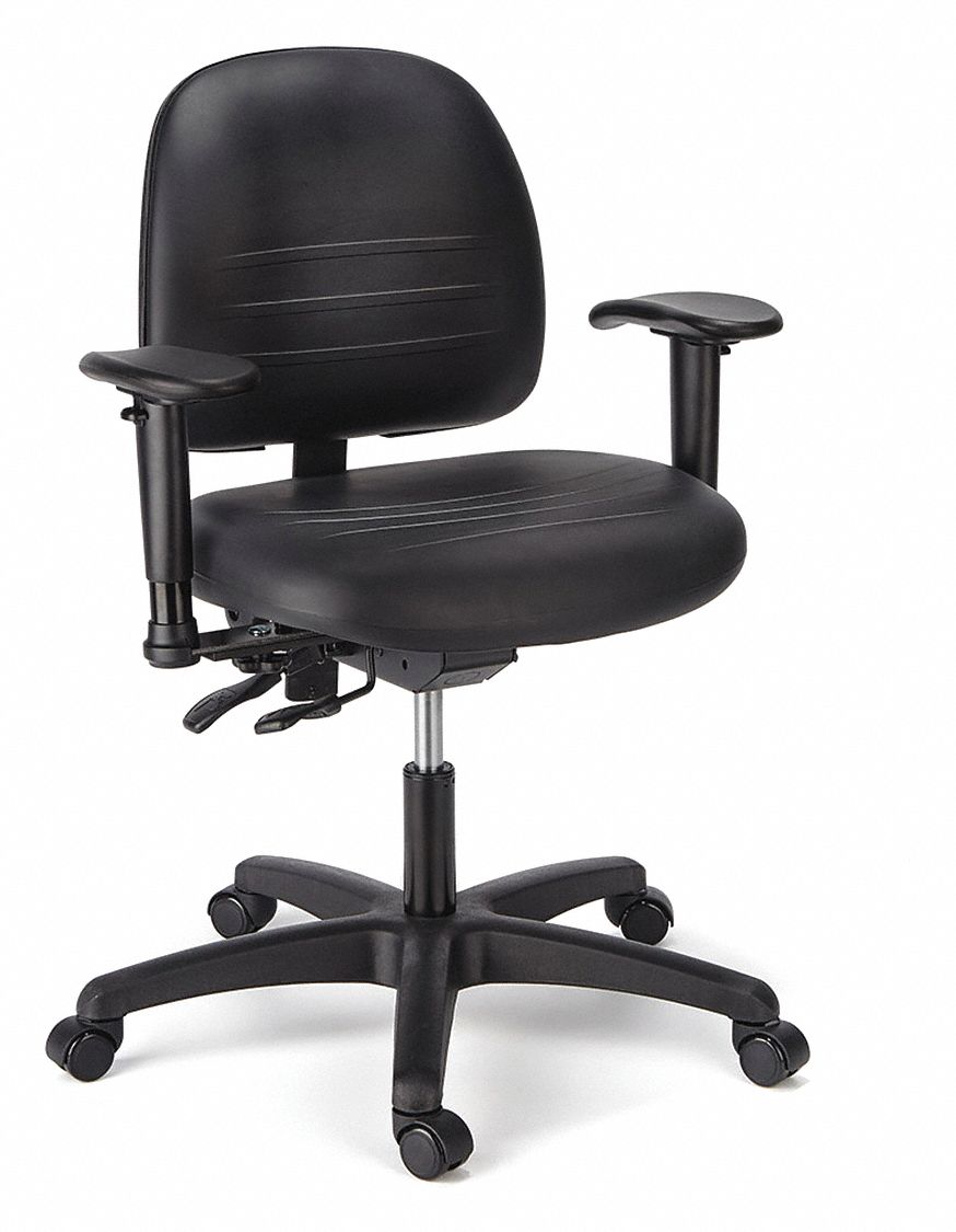 MILAGON Task Chair, Task Chair, Black, Plastic, 22 in to 29 in Nominal ...