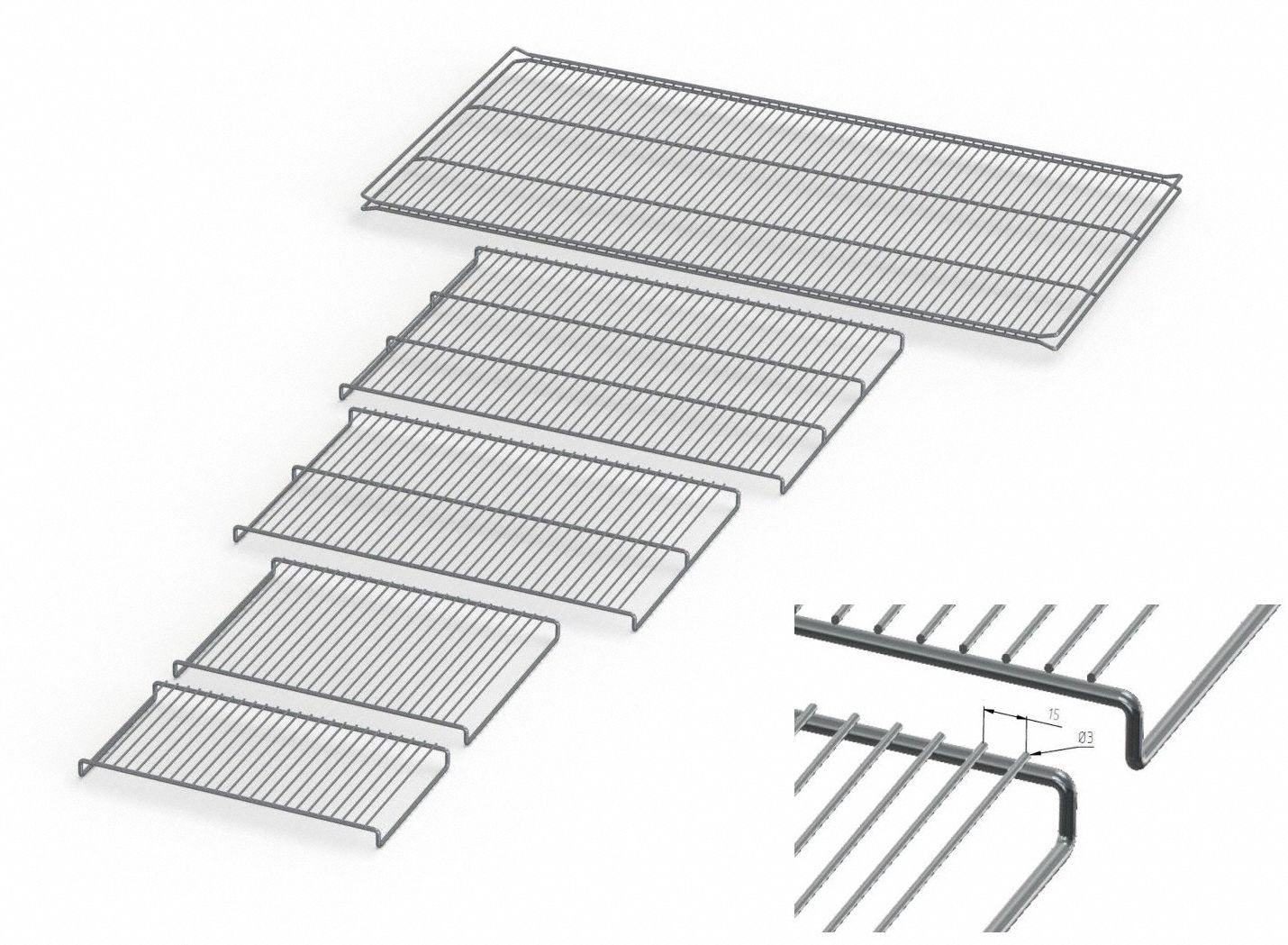 MEMMERT, Stainless Steel, 22 in Overall Lg, Grid Shelf - 20H899|E20165 ...