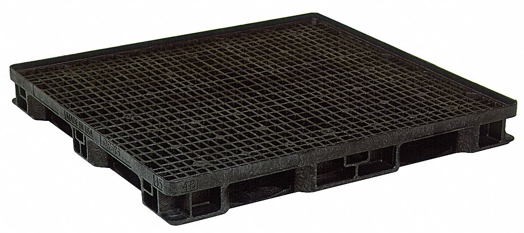 Stackable, 48 in Overall Lg, Pallet - 20HK81|45X48 JOURNEY BLK - Grainger