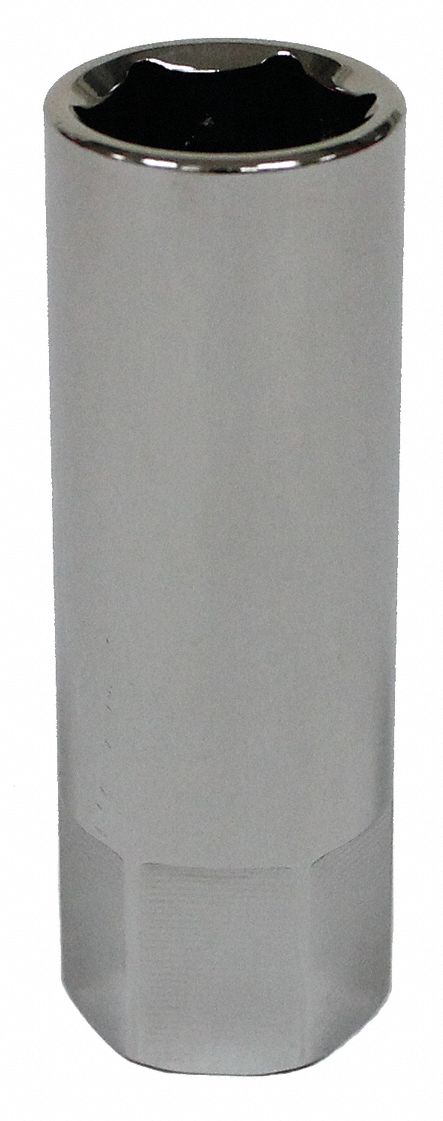 WESTWARD Spark Plug Socket: 5/8 in Socket Size, 6-Point, Deep, Chrome ...