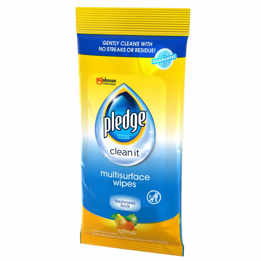 PLEDGE Multi-Purpose Cleaning Wipes: Soft Pack, 25 ct Container Size ...
