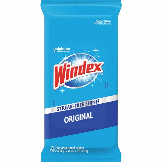 WINDEX, Soft Pack, 28 ct Container Size, Wet Cleaning Wipes - 20J198 ...