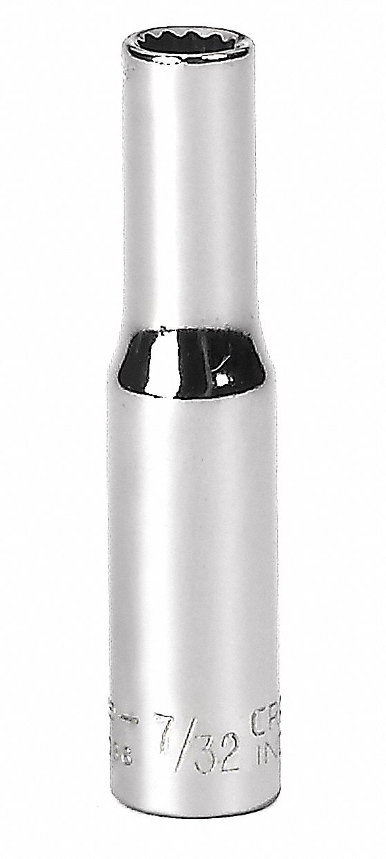 Socket, 1/4 in Drive Size, Chrome Finish - Grainger