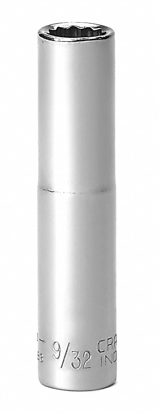 Socket, 1/4 in Drive Size, Chrome Finish - Grainger