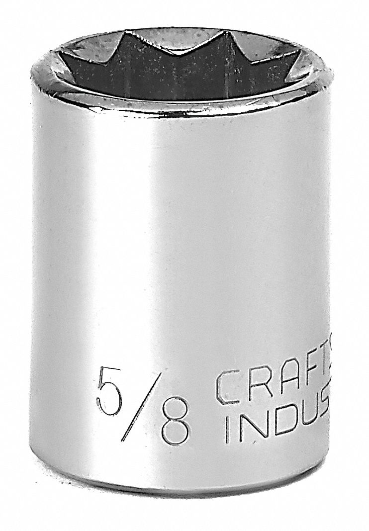 Socket, 1/2 in Drive Size, Alloy Steel, Chrome Finish - Grainger