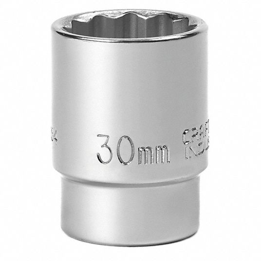 Socket, 3/4 in Drive Size, Alloy Steel, Chrome Finish - Grainger