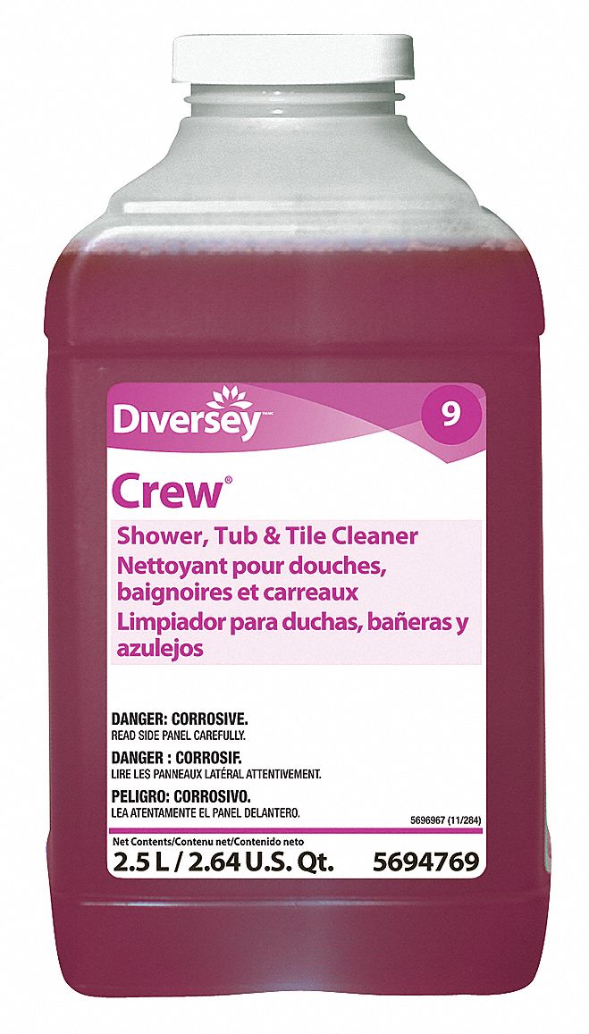 DIVERSEY Shower Cleaner: Crew, 9, Fits J-Fill Dispenser Series, 2.5 L ...