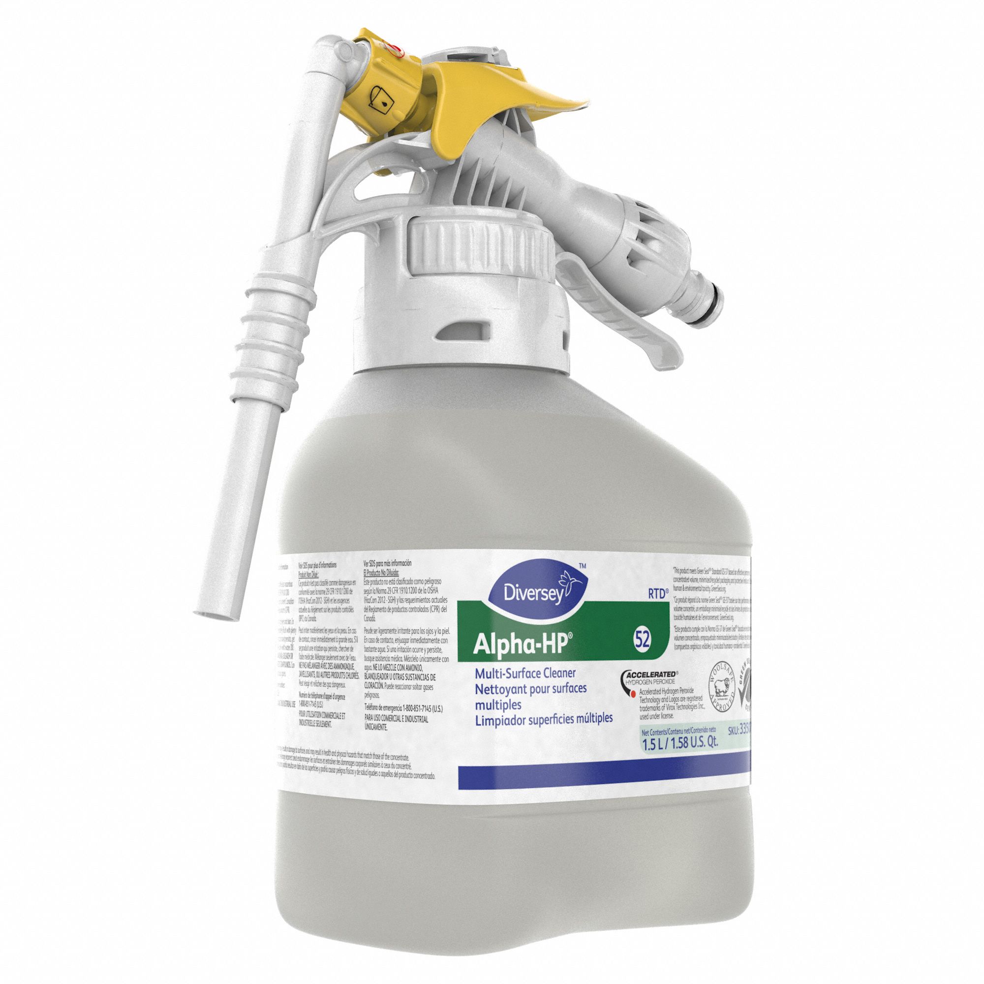 DIVERSEY Multi-Surface Cleaner: Alpha-HP, 52, Fits RTD Dispenser Series ...