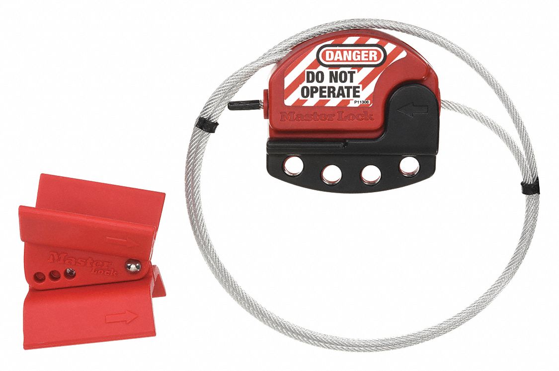 MASTER LOCK, Butterfly Valve and Cable Lockout Kit, Red, Butterfly ...