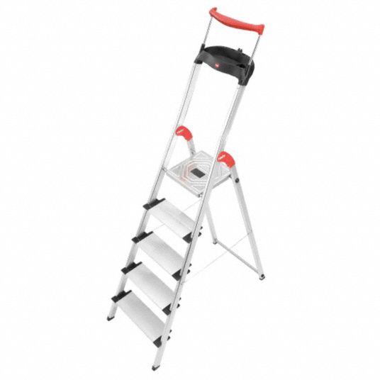 HAILO, 5 ft 1 in Ladder Ht, 3 ft 6 in Platform Ht, Platform Stepladder ...