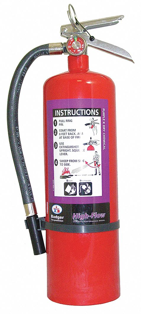 BADGER, 10 lb Extinguisher Capacity, 20B:C, Fire Extinguisher - 20JK27 ...