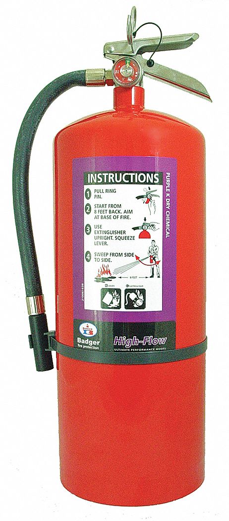 BADGER, 20 lb Extinguisher Capacity, 60B:C, Fire Extinguisher - 20JK28 ...