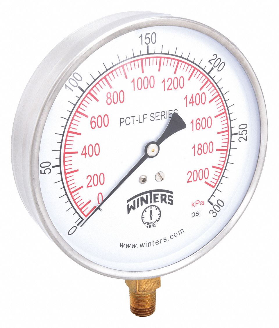 WINTERS, PCT-LF, Pressure Gauge - 20JN20|PCT326LF - Grainger