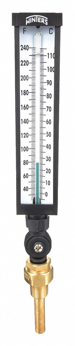 WINTERS Termómetro Industrial,30 a 240 grad. C - Termómetros y ...