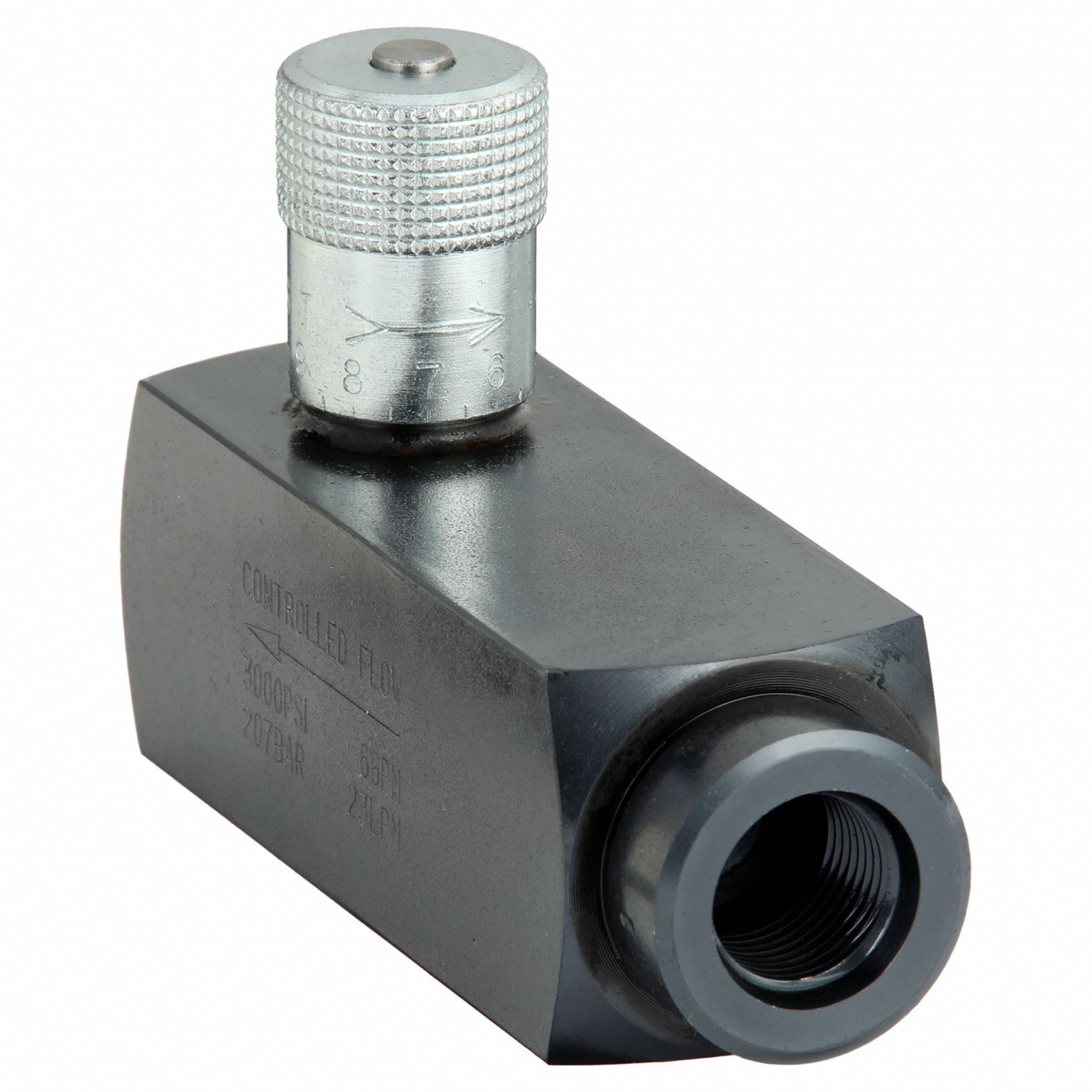 PARKER, 6 gpm Max Flow Rate, #8 SAE 45° Flare, Hydraulic Flow Control ...