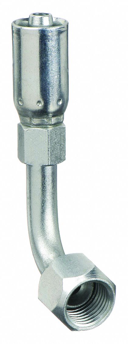 WEATHERHEAD, Steel x Steel, 90° Elbow, Hydraulic Crimp Fitting - 20JU24 ...